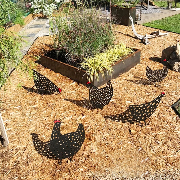 Metal Chicken Yard Art - Etsy
