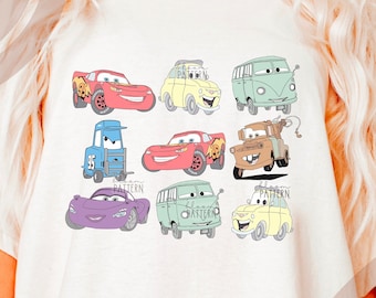 Editable Cars Sublimation Design Car Cartoon T Shirt Sublimation PNG ...