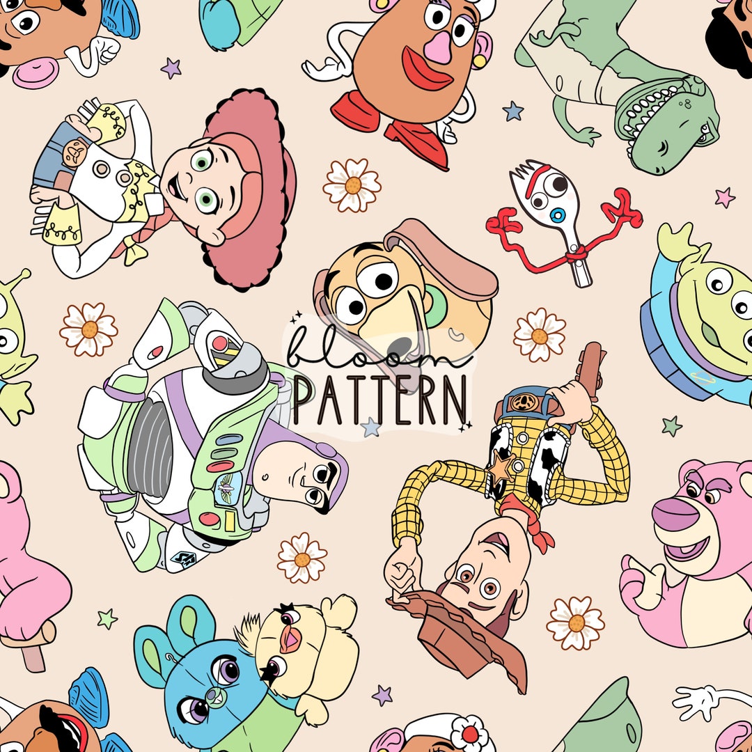 Story Friends Seamless Pattern, Cartoon Seamless Pattern, Fabric ...