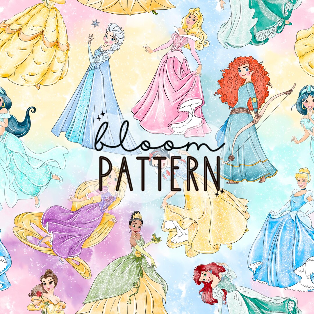 Magical Princess Aquarela Flower Seamless Pattern, Magical World Spring ...