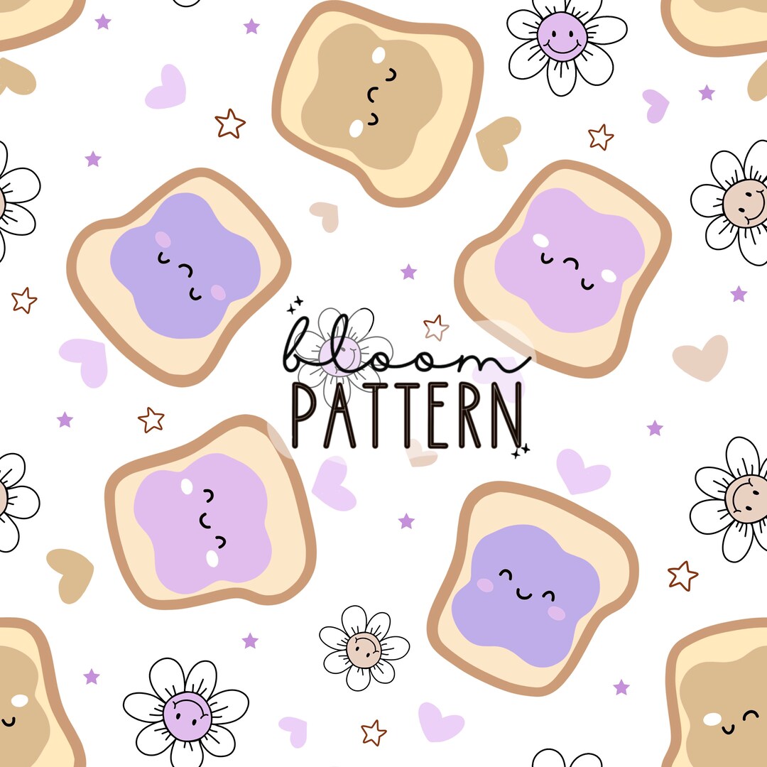 Peanut Butter and Jelly Seamless Pattern, Peanut Butter Seamless ...
