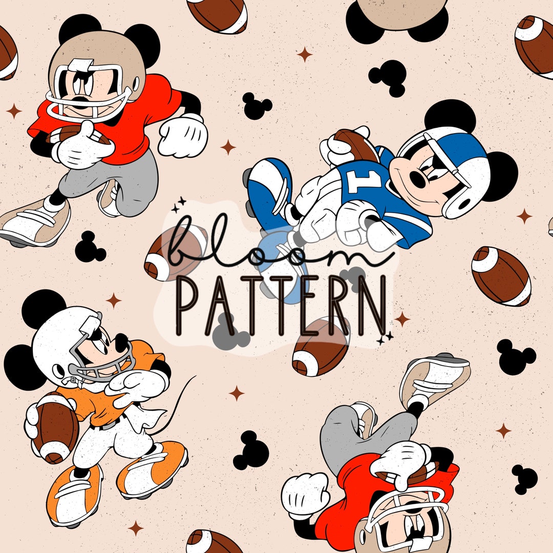 American Football Seamless Pattern Design, Magical Sports Retro Vintage ...