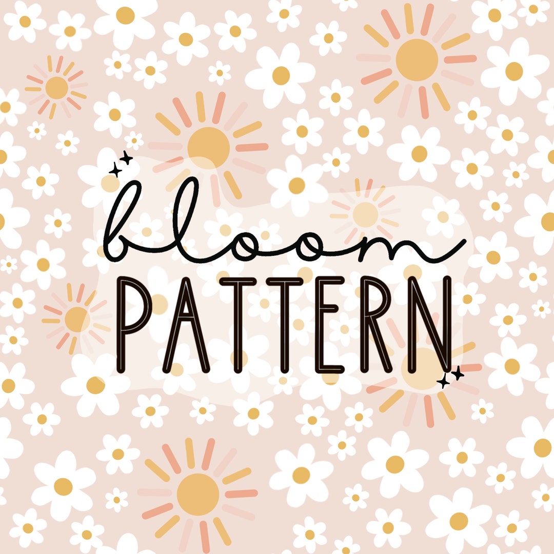 Sun Spring Summer Boho Floral Print Seamless Pattern Repeating File for ...