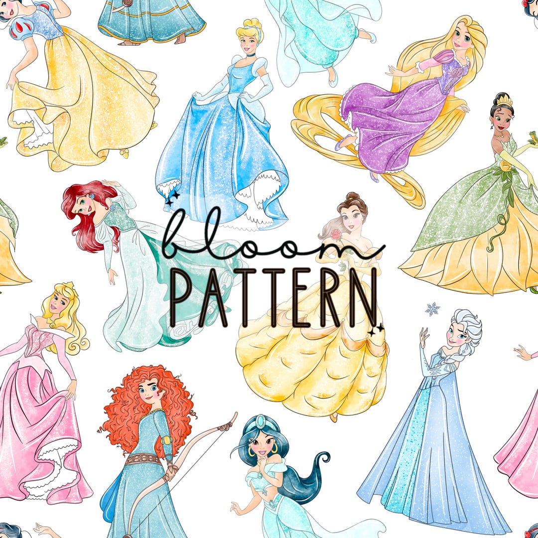 Magical Princess Aquarela Flower Seamless Pattern, Magical World Spring ...