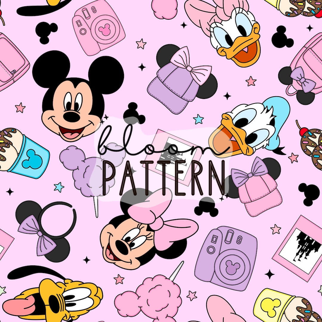 Magical Mouse Seamless Pattern, Snacks Seamless Pattern, Retro Mouse Seamless Pattern, Fabric ...