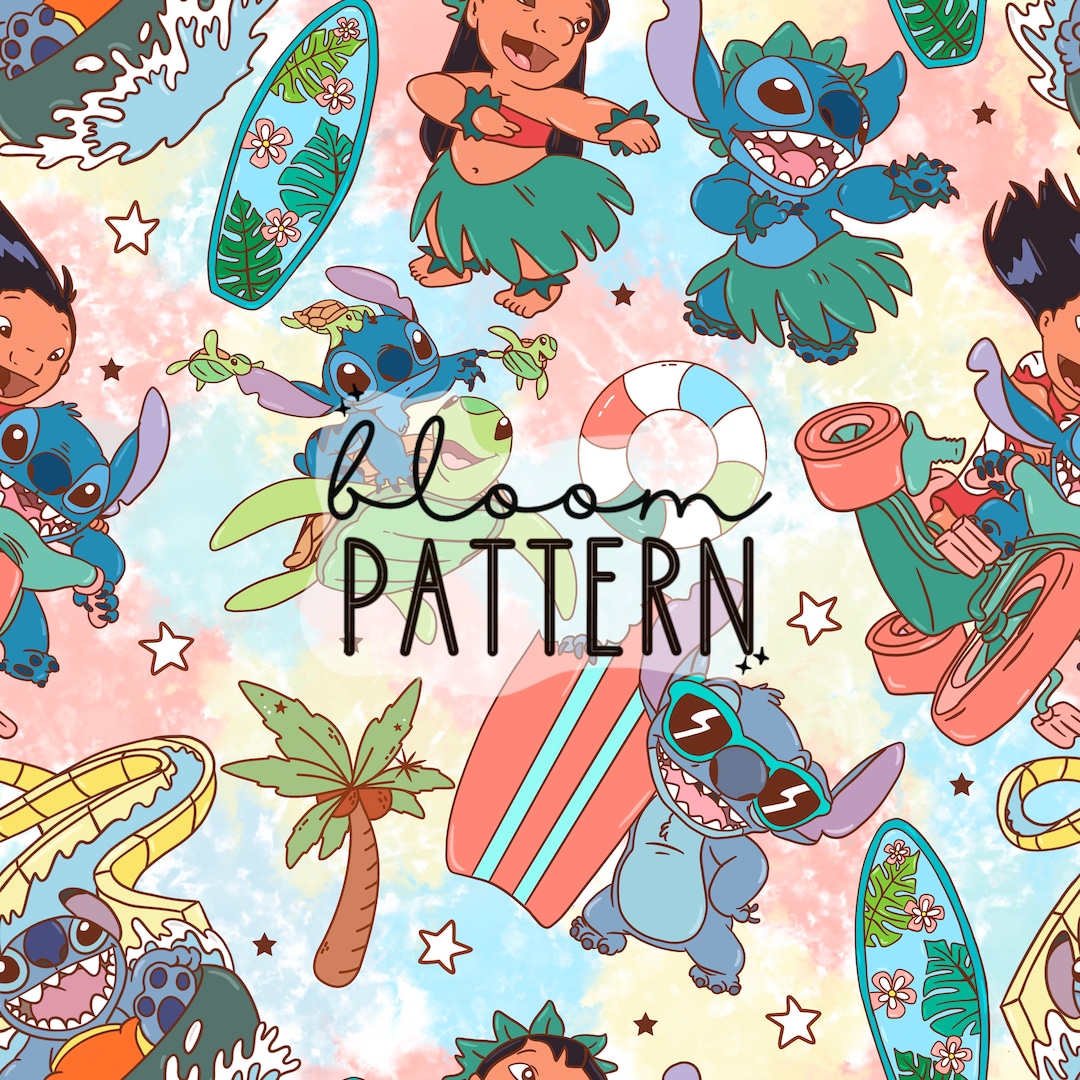 Magical Summer Seamless Pattern, Summer Surf Blue Seamless Pattern ...