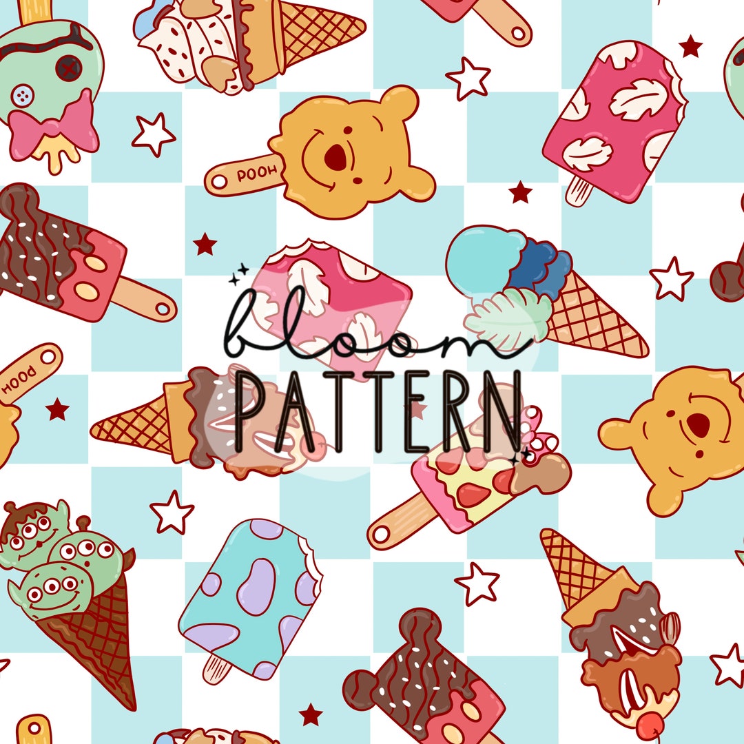 Ice Cream Seamless Pattern, Summer Seamless Pattern, Magical Mouse ...