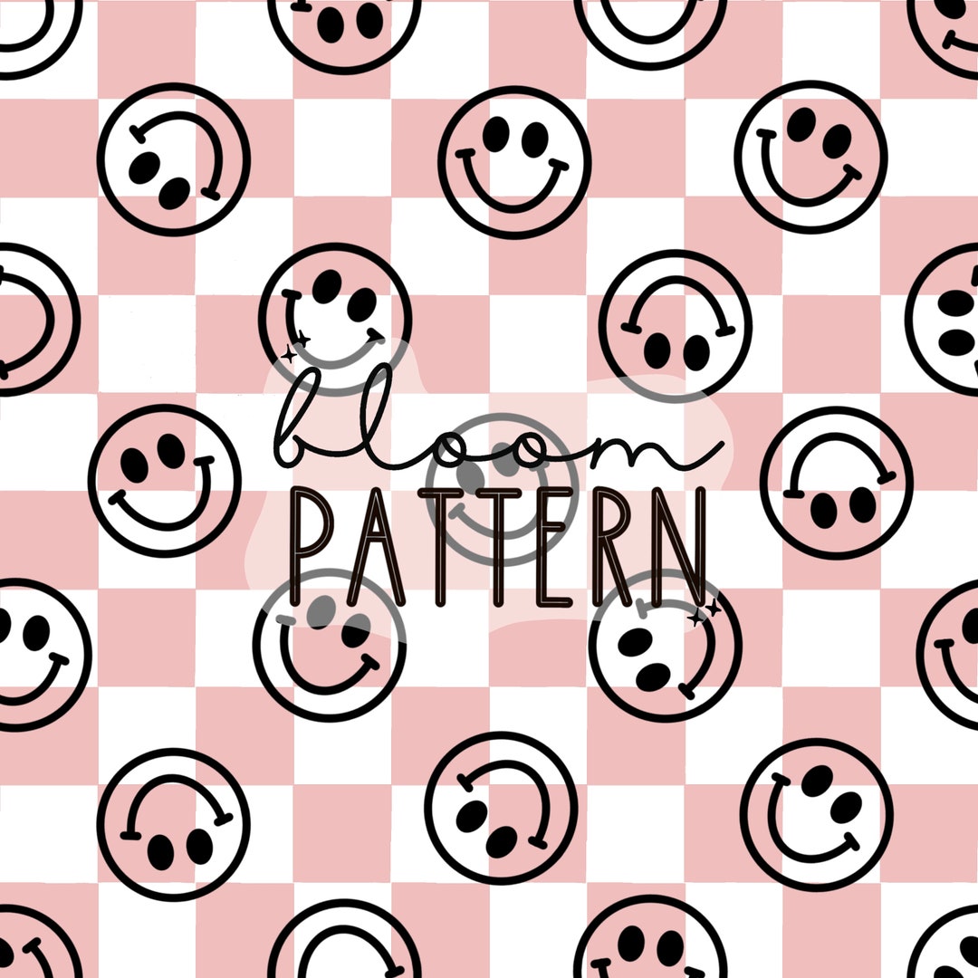 Retro Smiley Face Seamless Patterns, Fabric Design for Commercial Use ...