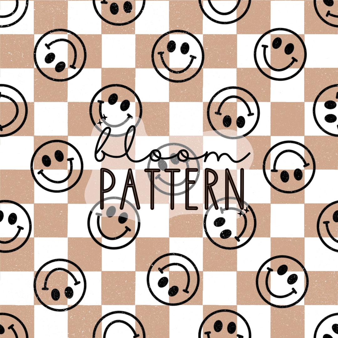 Retro Smiley Face Seamless Patterns, Fabric Design for Commercial Use ...