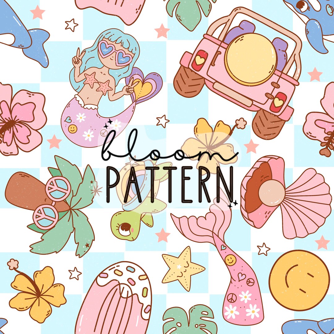 Summer Seamless Pattern, Flamingo Pool Float Seamless Repeat Pattern ...
