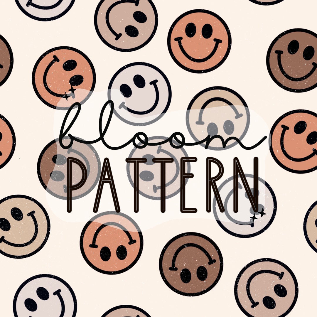 Retro Smiley Face Seamless Pattern, Fall Seamless Pattern, Pumpkin ...