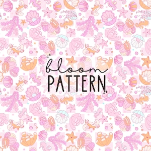 Summer Seamless Pattern, Under the Sea Seamless Design, Pink Summer ...