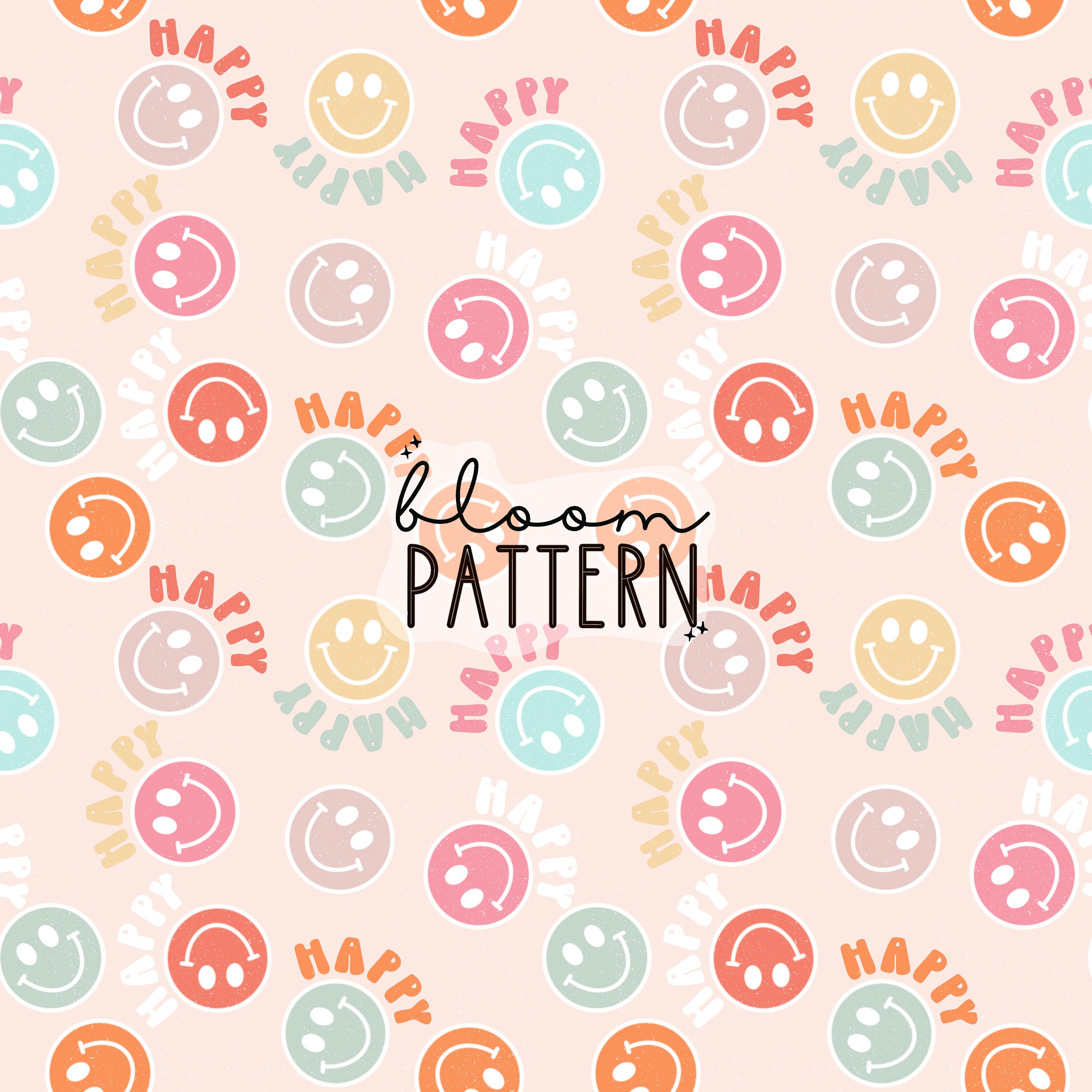 Retro Smiley Face Seamless, Happy Print Seamless Pattern Repeating File ...