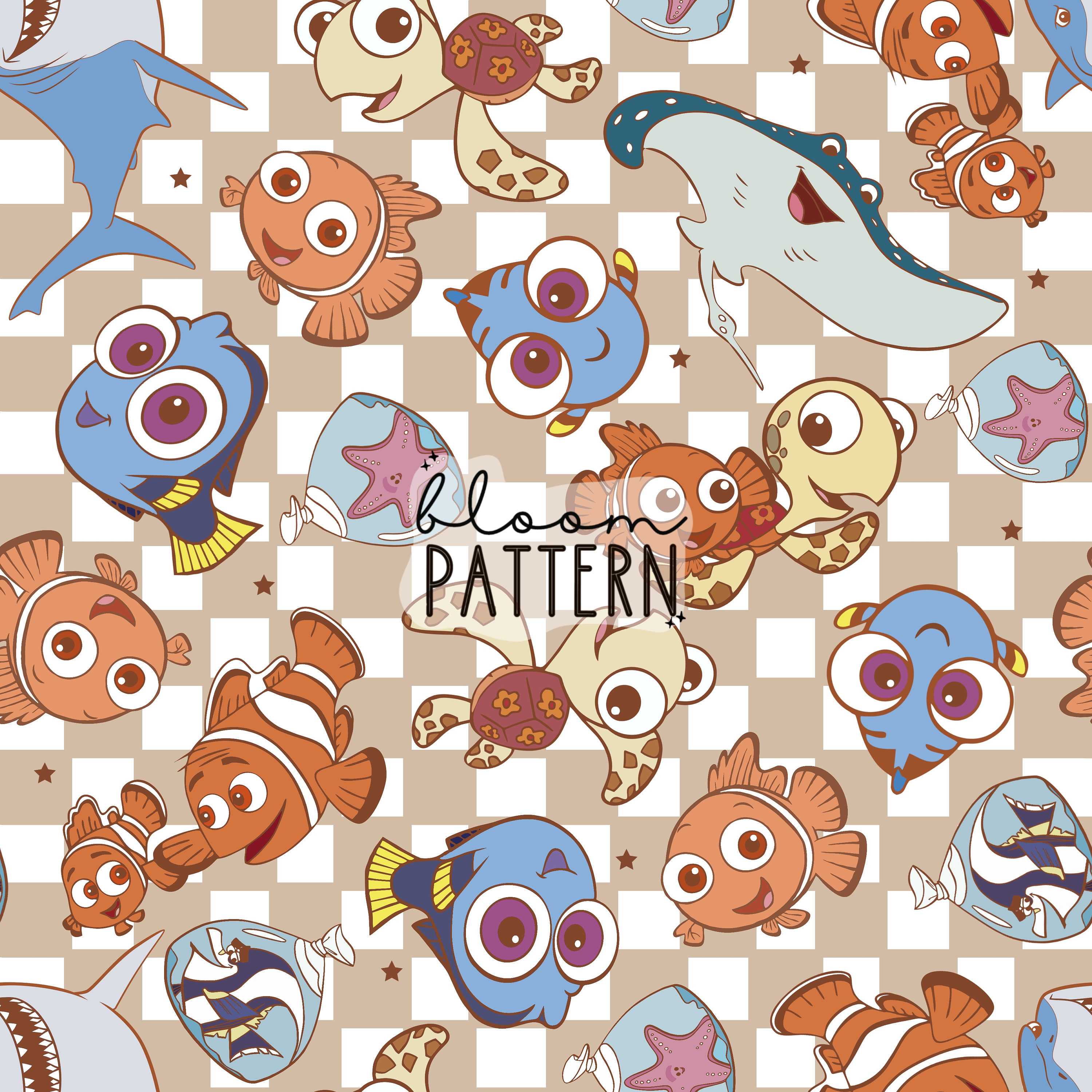 Retro Fish Seamless Pattern Magical Fish Seamless Pattern - Etsy