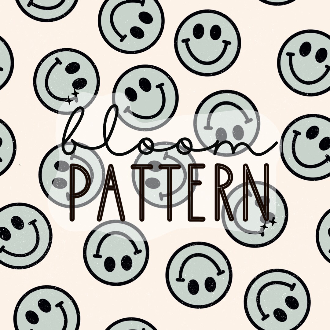 Retro Smiley Face Seamless Patterns, Fabric Design for Commercial Use ...