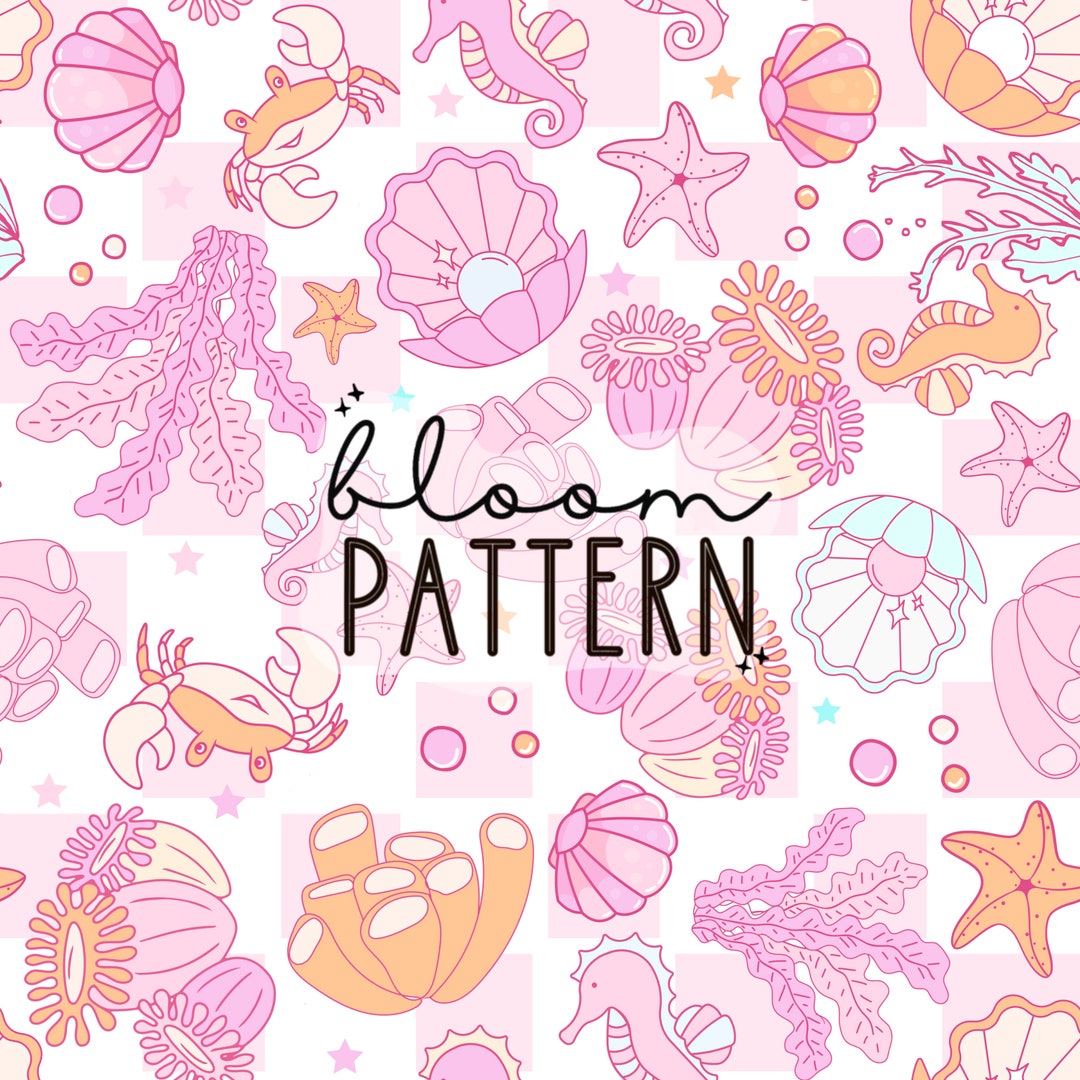 Summer Seamless Pattern, Under the Sea Seamless Design, Pink Summer ...