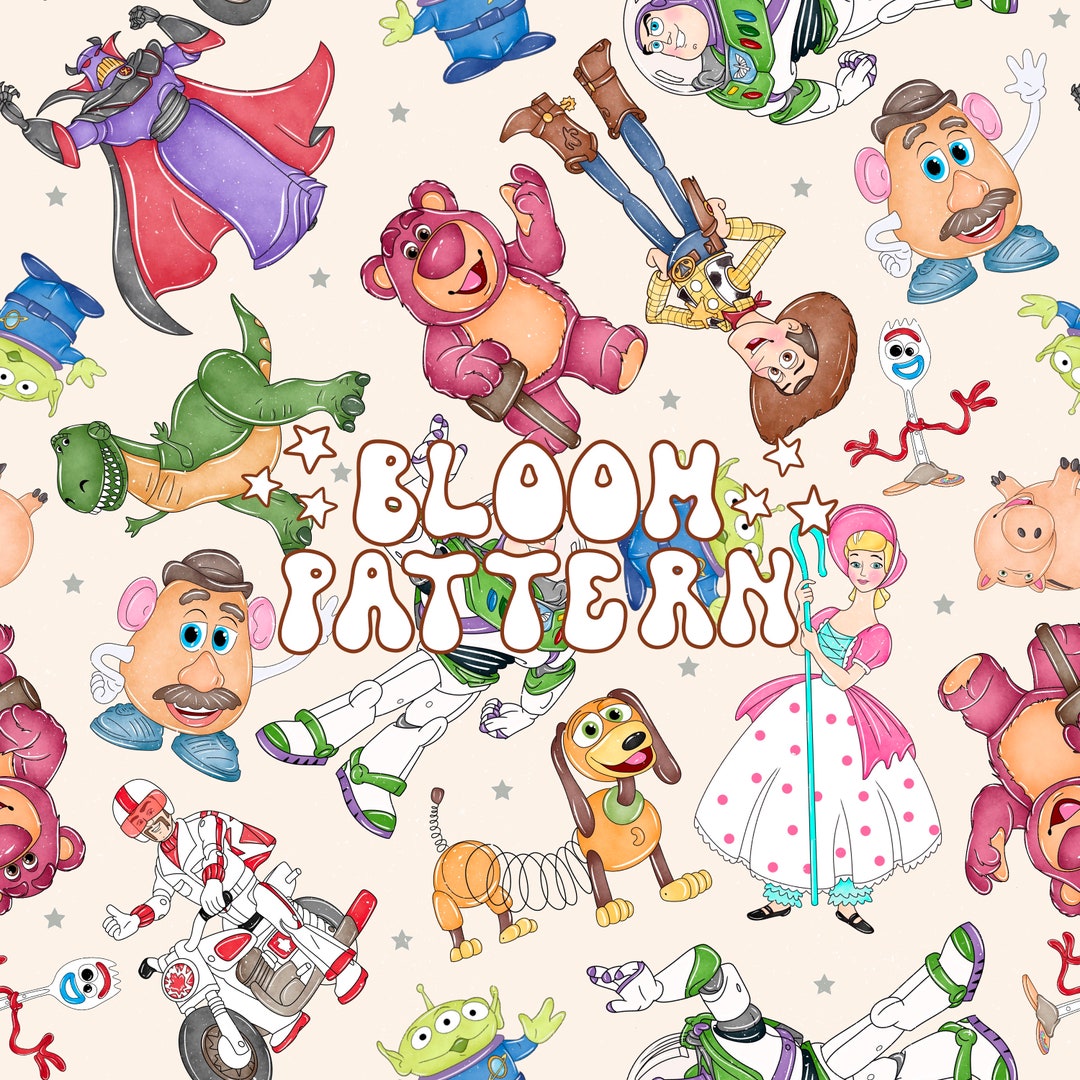 Toy Seamless Pattern Sublimation Design, Toy Cartoon Seamless Pattern ...