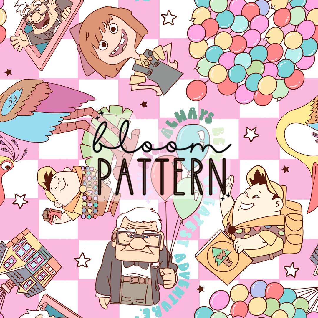 Cartoon Balloon Seamless Pattern, Floating House Seamless Pattern ...