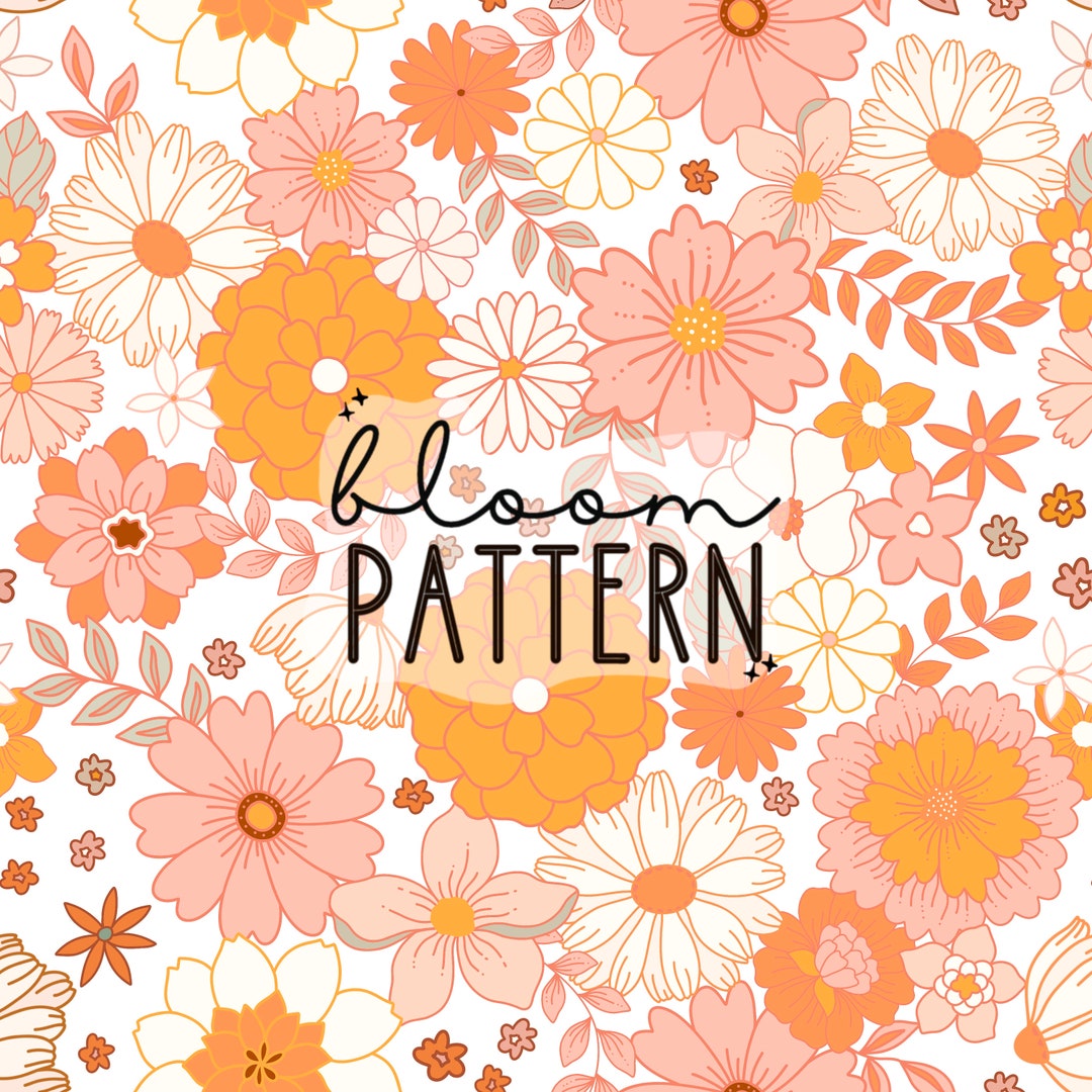 Flower Boho Floral Print Seamless Pattern Repeating File, Neutral ...