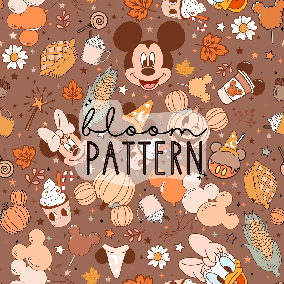 Halloween Magical Seamless, Mouse Autumn Fall Seamless Design, Apple ...