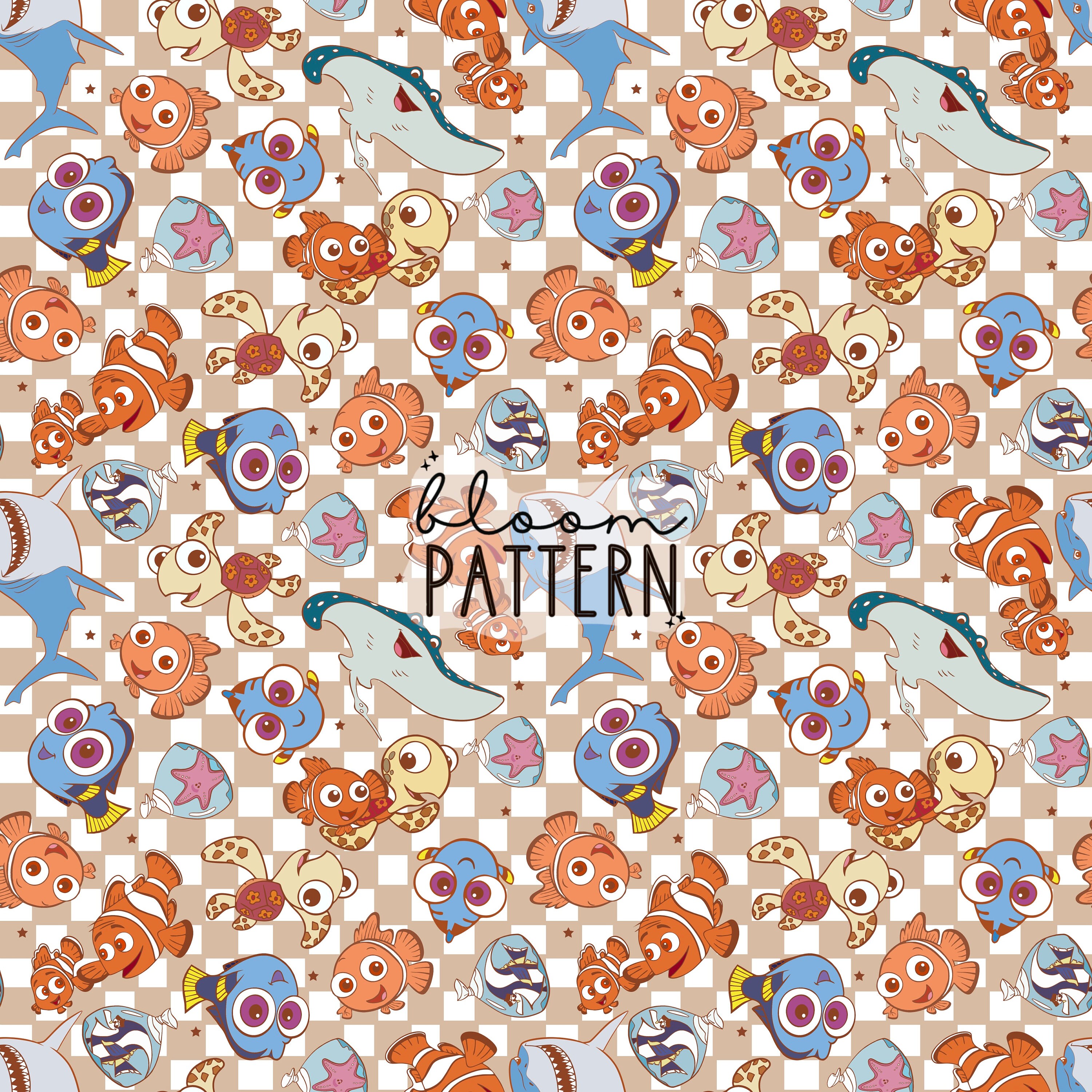Retro Fish Seamless Pattern Magical Fish Seamless Pattern - Etsy
