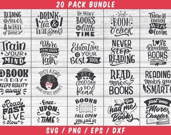 Reading SVG Bundle / Cut Files / Commercial Use / Cricut / Clip Art ...