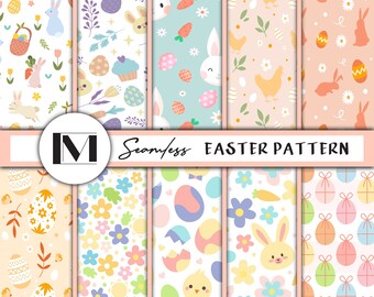 Easter Digital Papers, Spring Digital Papers, Doodle Rabbits and ...