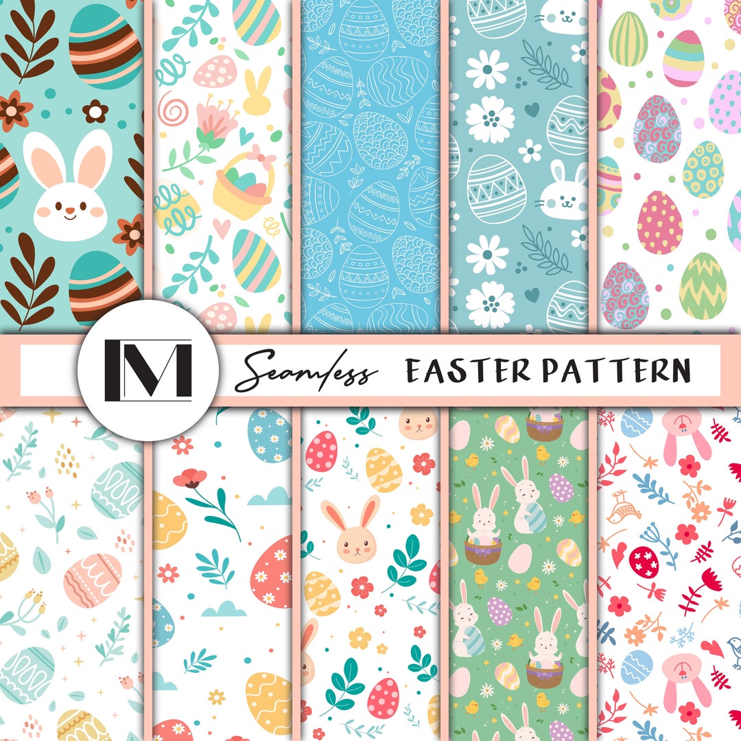 Easter Digital Papers, Spring Digital Papers, Doodle Rabbits and ...