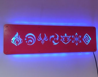 Genshin Impact Game Room Sign Lighted Wall Art-playroom Wall Decor-led ...