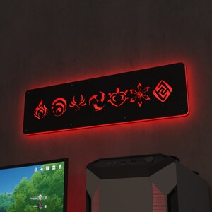 Genshin Impact Game Room Sign Lighted Wall Art-playroom Wall Decor-led ...