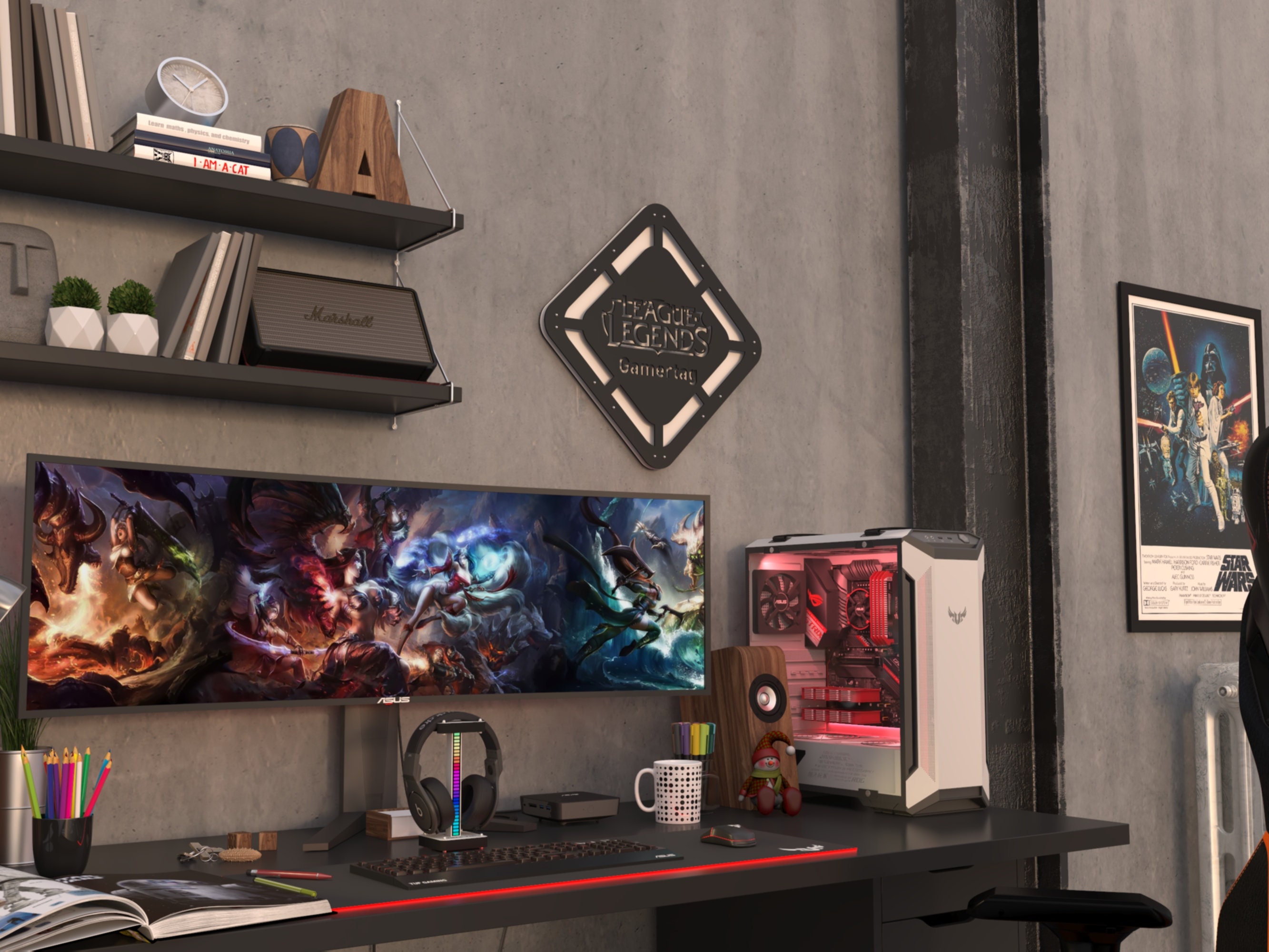 League of Legends Game Room Sign Lighted Wall Art-playroom Wall Decor ...