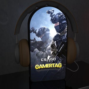 Csgo Wood Headphone Stand-gamertag Sign-gaming Headset Stand-custom ...
