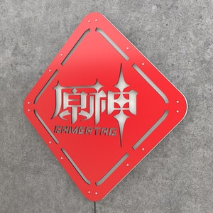 Genshin Impact Gift Game Room Sign Lighted Wall Art-playroom Wall Decor ...