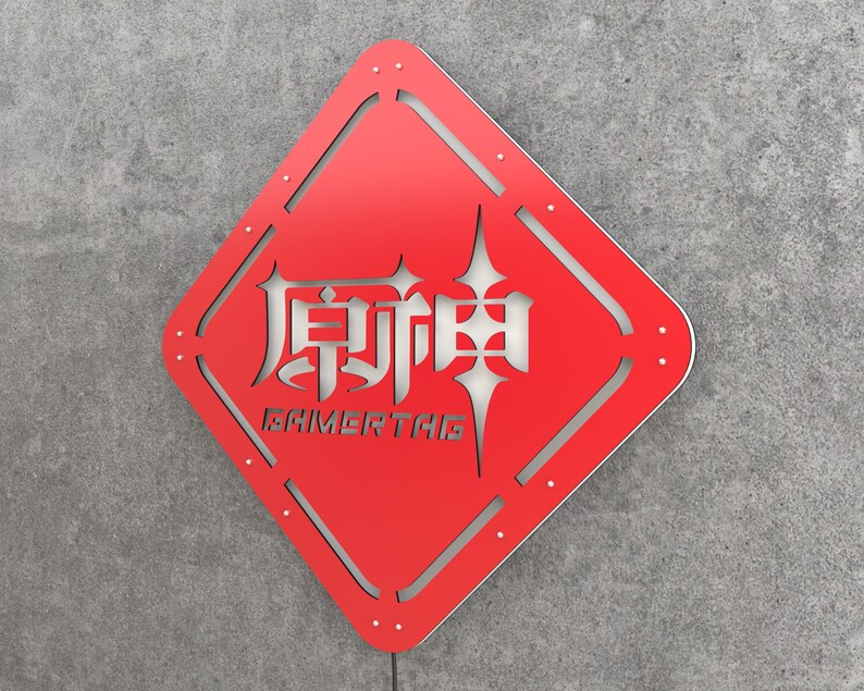 Genshin Impact Gift Game Room Sign Lighted Wall Art-playroom - Etsy