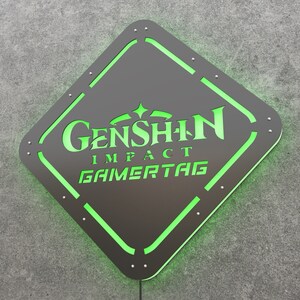 Genshin Impact Gift Game Room Sign Lighted Wall Art-playroom Wall Decor ...