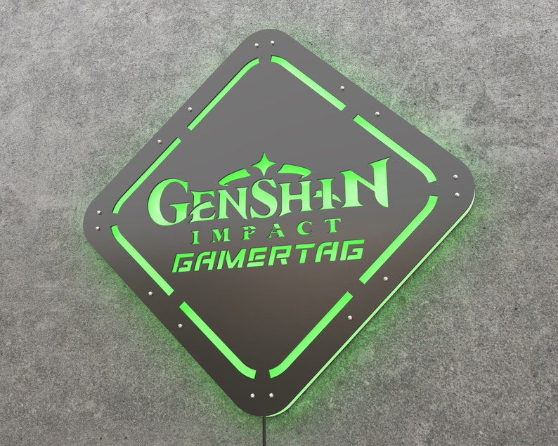 Genshin Impact Gift Game Room Sign Lighted Wall Art-playroom Wall Decor ...