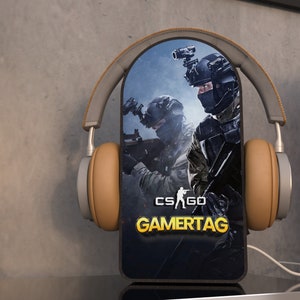 Csgo Wood Headphone Stand-gamertag Sign-gaming Headset Stand-custom ...