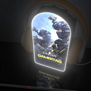 Csgo Wood Headphone Stand-gamertag Sign-gaming Headset Stand-custom ...