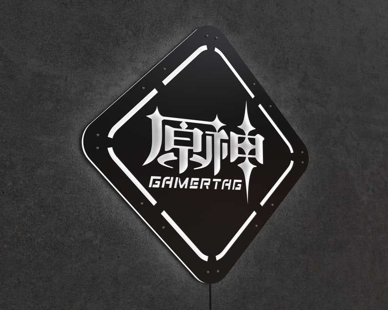Genshin Impact Gift Game Room Sign Lighted Wall Art-playroom Wall Decor ...