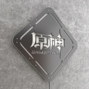 Genshin Impact Gift Game Room Sign Lighted Wall Art-playroom Wall Decor ...