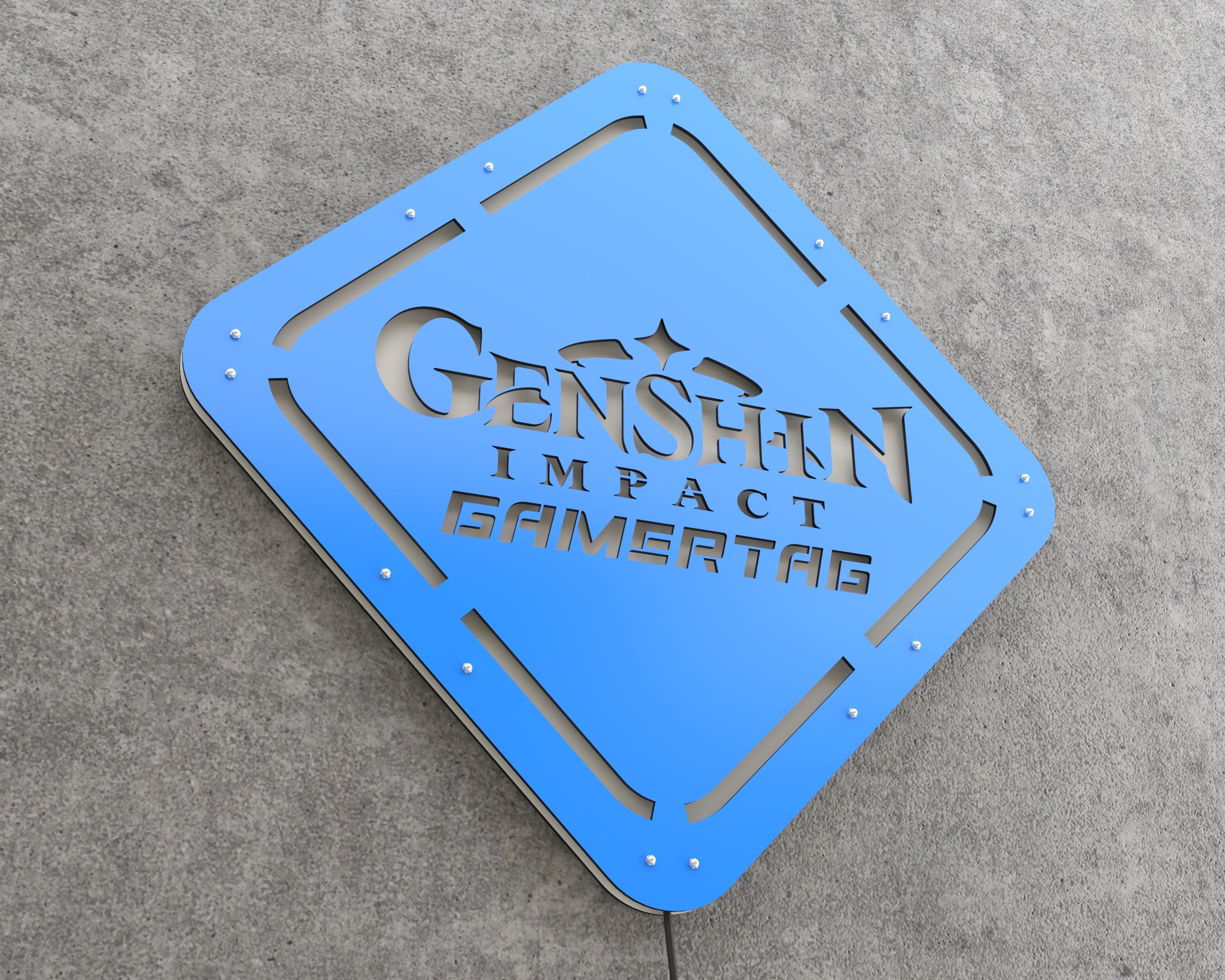 Genshin Impact Gift Game Room Sign Lighted Wall Art-playroom Wall Decor ...