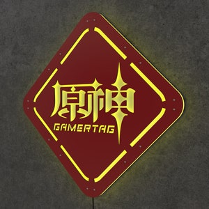 Genshin Impact Gift Game Room Sign Lighted Wall Art-playroom Wall Decor ...