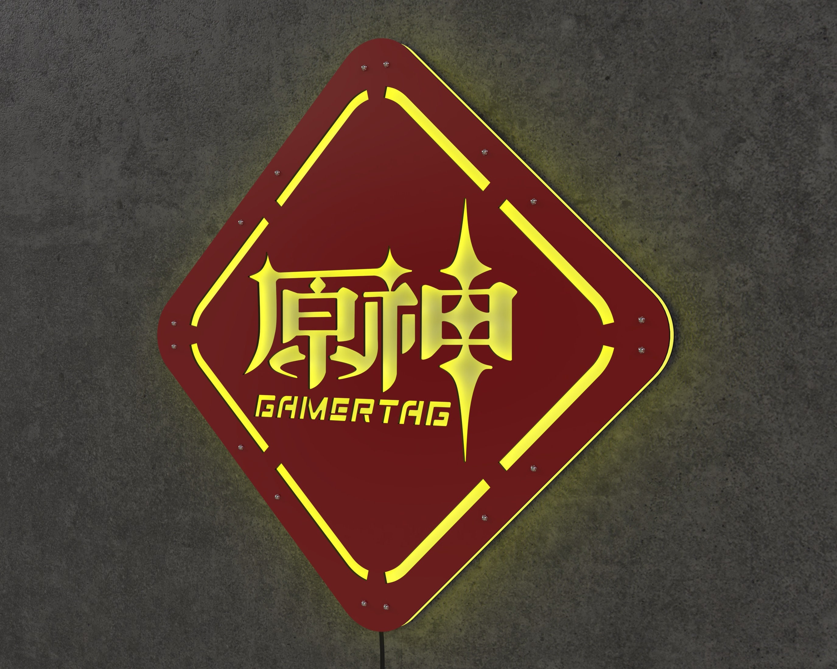 Genshin Impact Gift Game Room Sign Lighted Wall Art-playroom Wall Decor ...