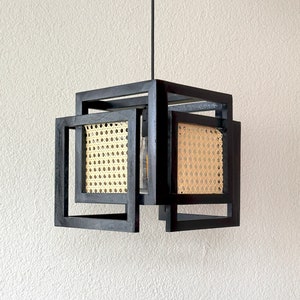 Walnut Ceiling Light Fixture Art Deco Lamp Wood Pendant Lighting ...