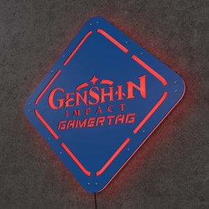 Genshin Impact Gift Game Room Sign Lighted Wall Art-playroom Wall Decor ...