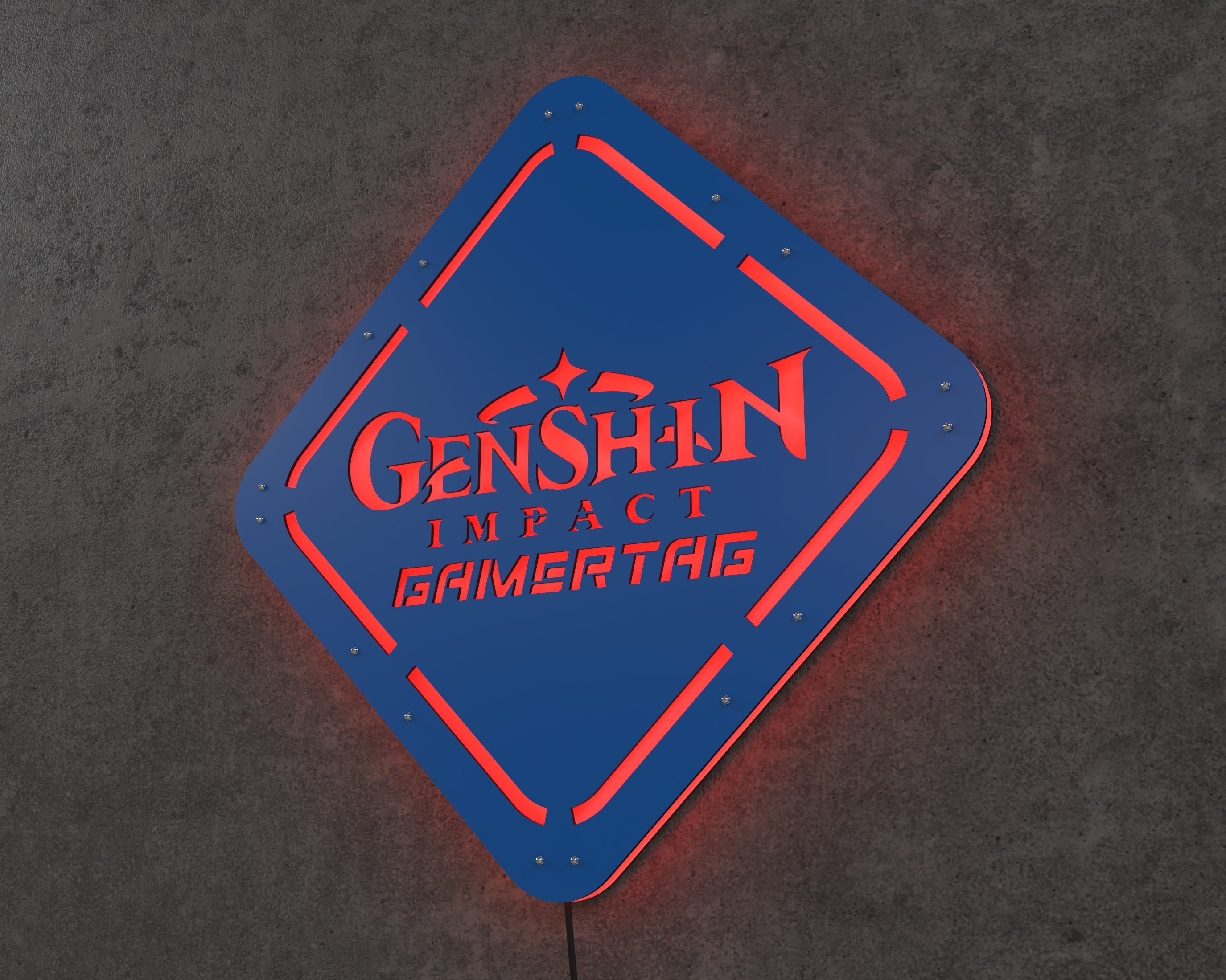 Genshin Impact Gift Game Room Sign Lighted Wall Art-playroom Wall Decor ...