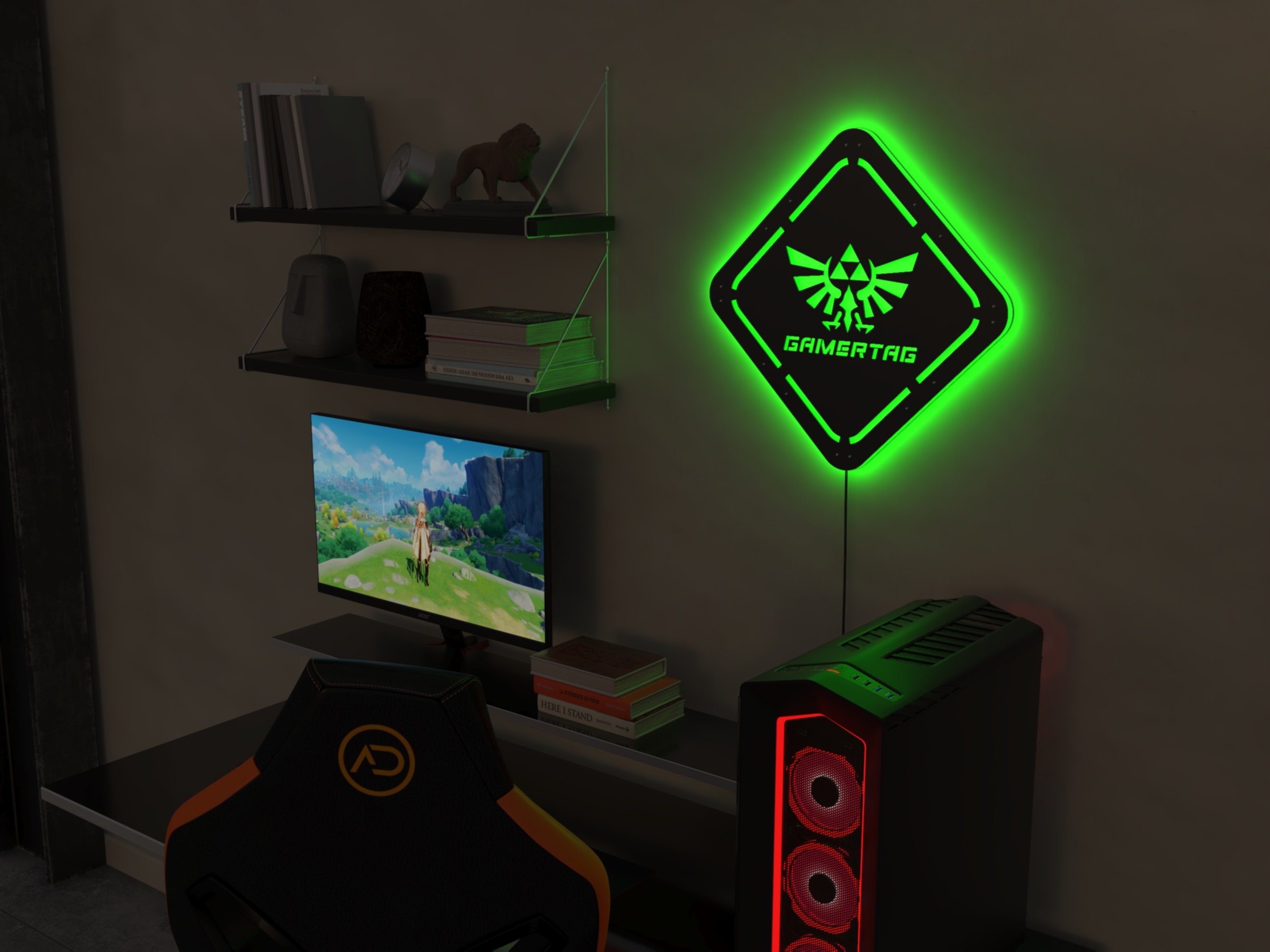 The Legend of Zelda Gift Game Room Sign Lighted Wall - Etsy