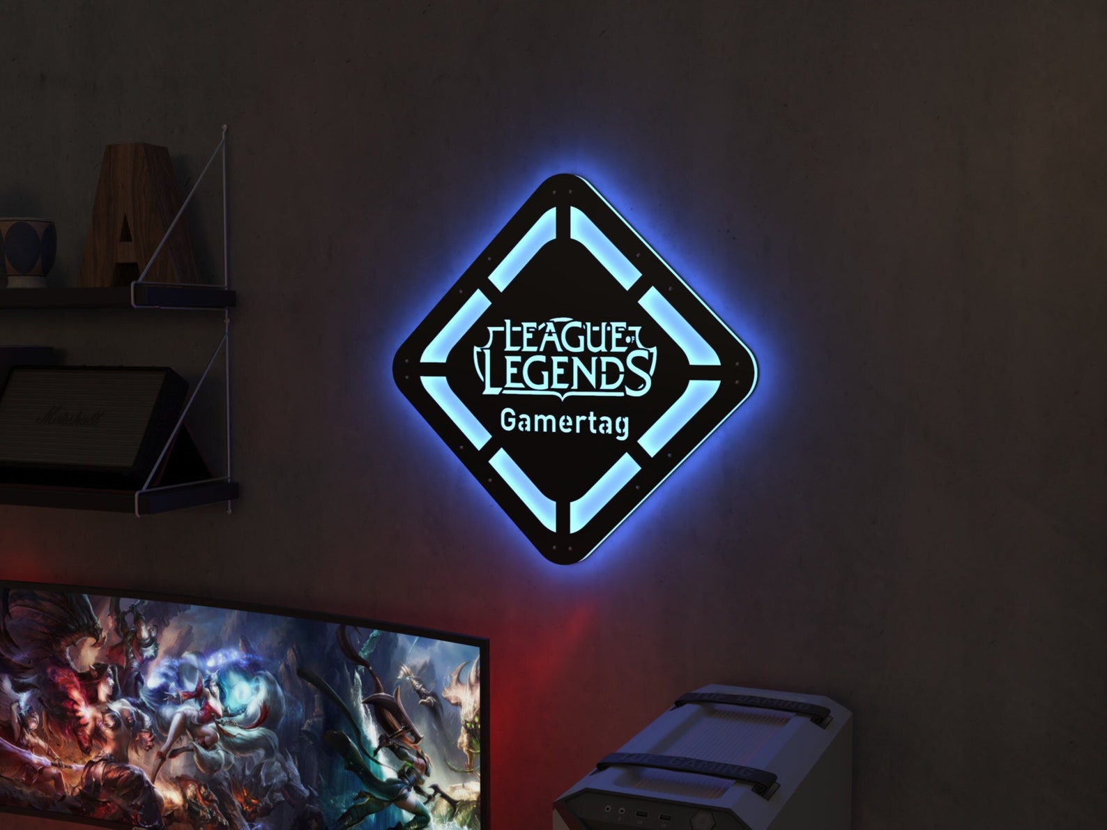 League of Legends Game Room Sign Lighted Wall Art-playroom Wall Decor ...