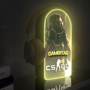 Csgo Wood Headphone Stand-gamertag Sign-gaming Headset Stand-custom ...