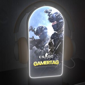 Csgo Wood Headphone Stand-gamertag Sign-gaming Headset Stand-custom ...